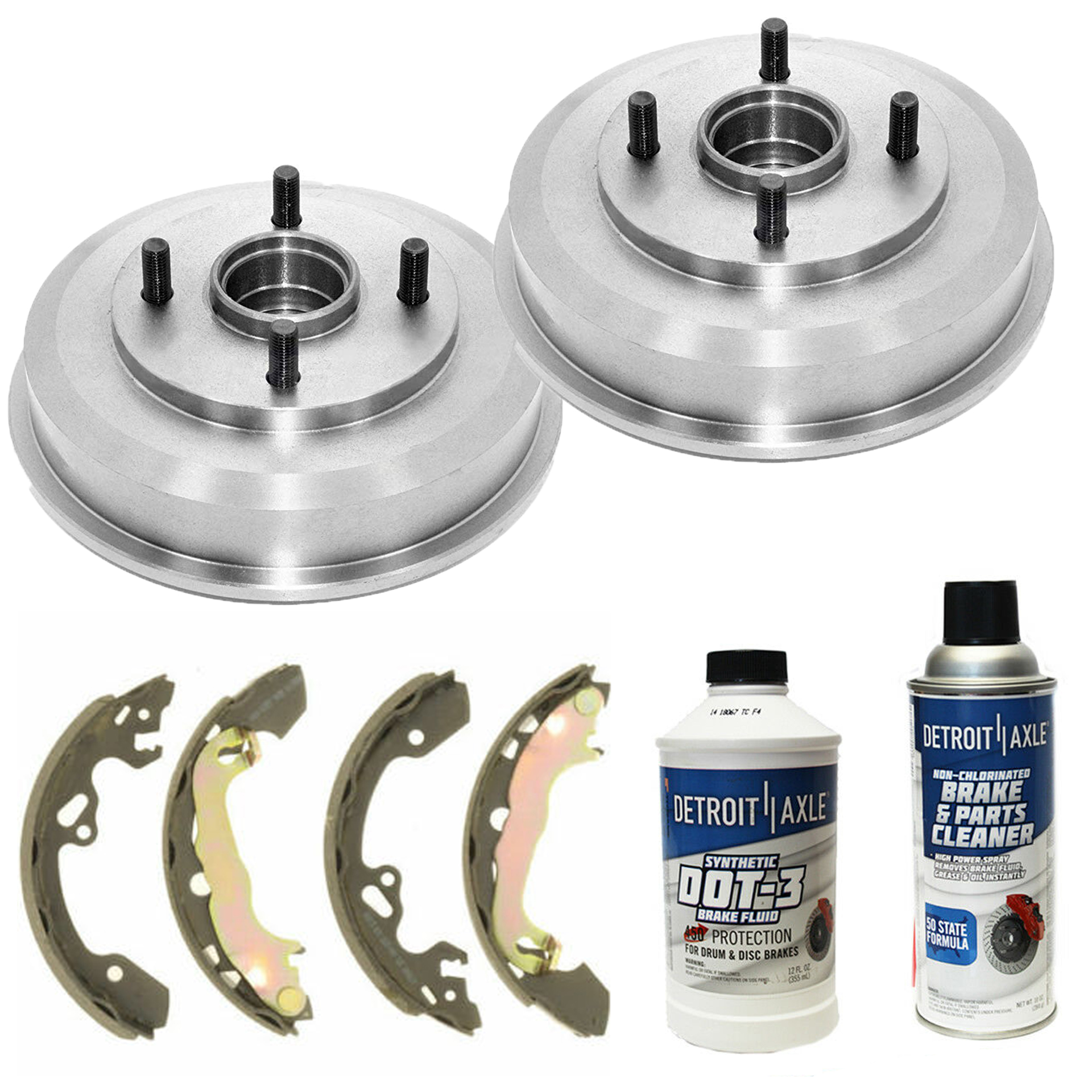 6pc Rear Brake Drums Shoes Kit