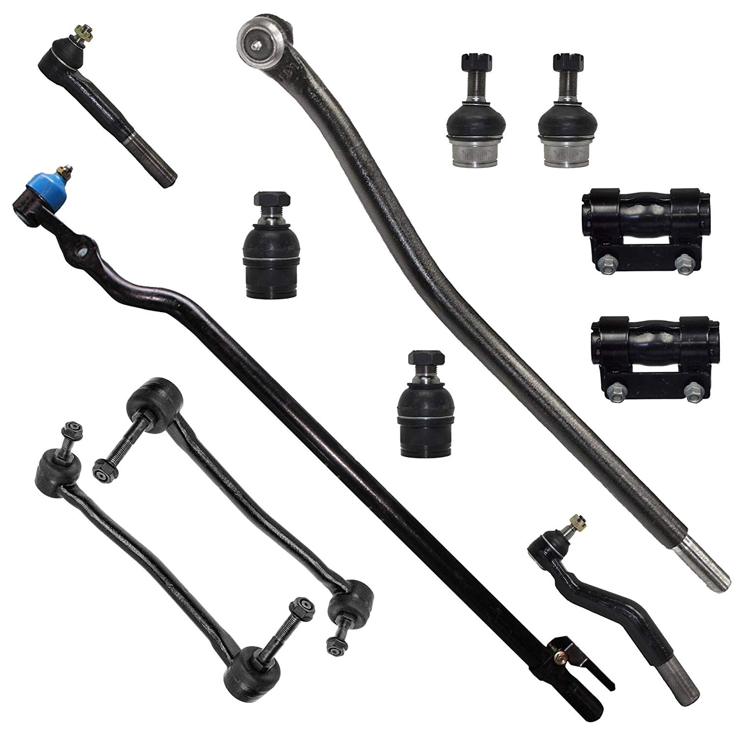 12pc Front Ball Joints Tie Rods Adjusting Sleeves Sway Bar Links ...