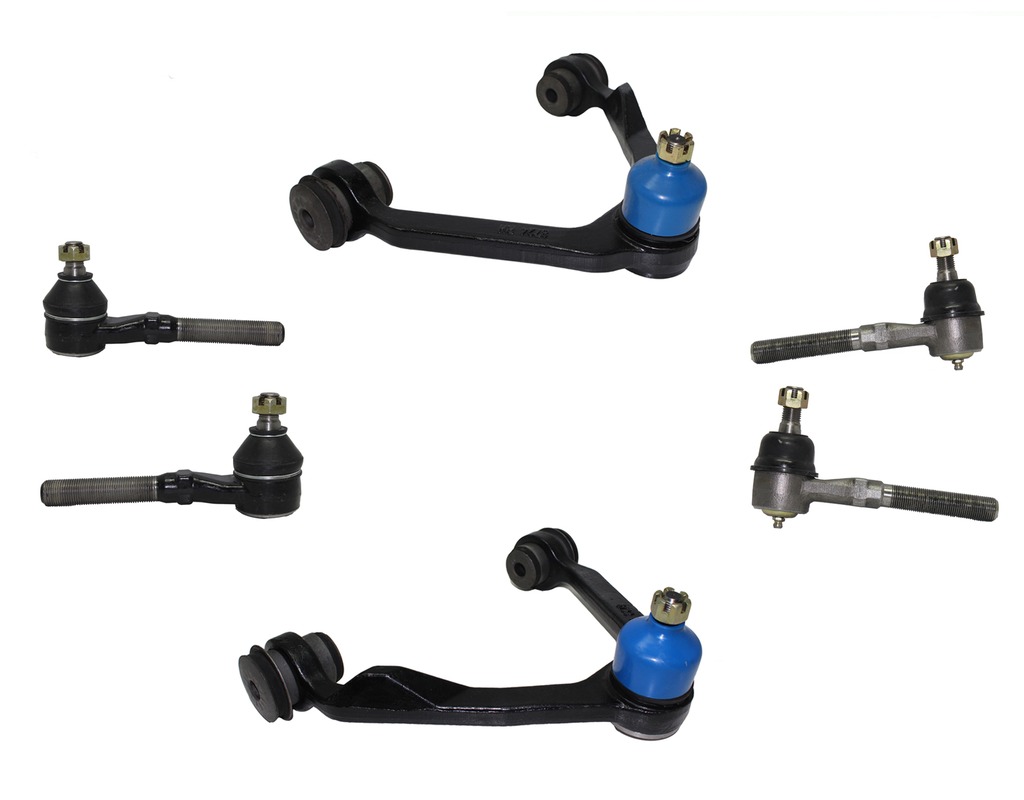 6pc Front Upper Control Arms Inner Outer Tie Rods Suspension Kit