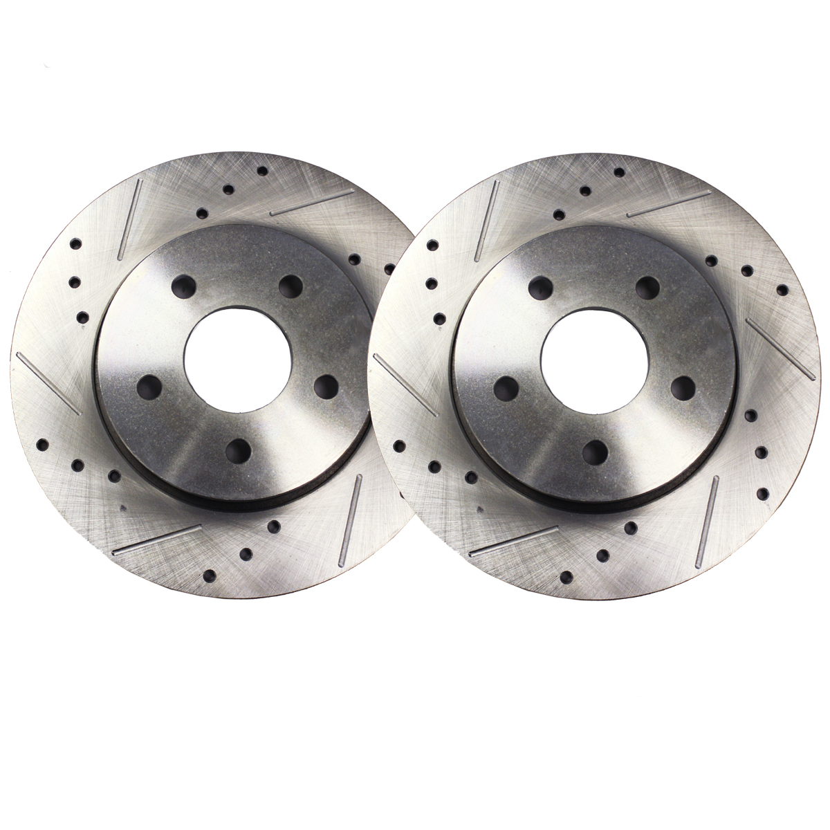 Rear Drilled and Slotted Brake Rotors (Pair)